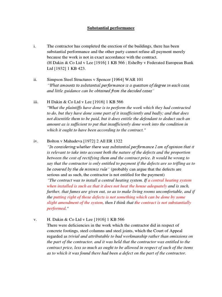 Substantial Performance | Virtue | Justice