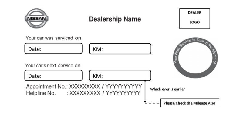 Service Reminder Sticker 3X4 in | PDF