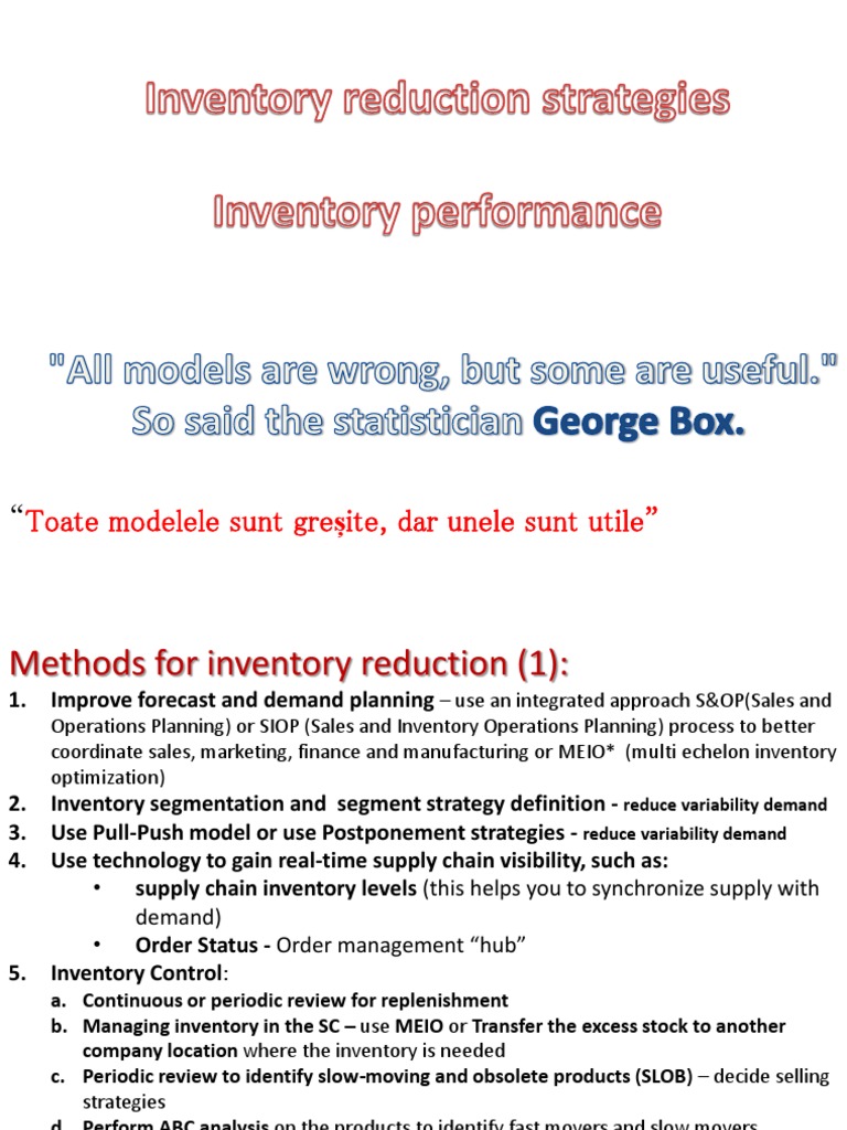 Inventory Reduction Strategies Explained | PDF | Inventory | Business ...