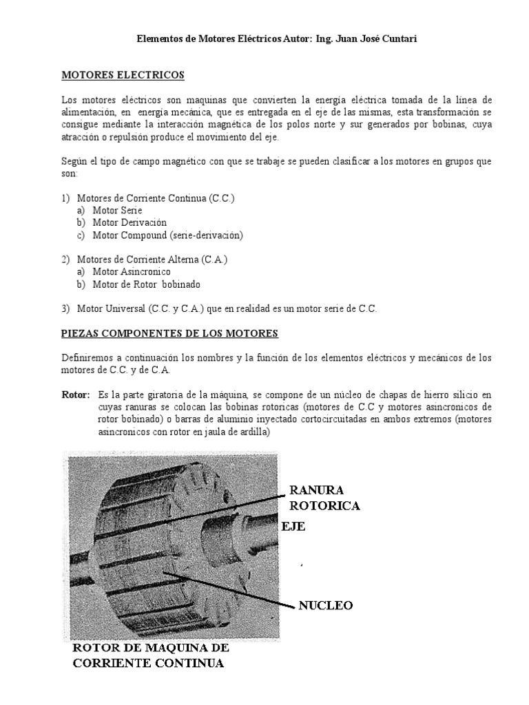 Componentes de Motores Eléctricos | PDF | Motor eléctrico | Ingeniería ...