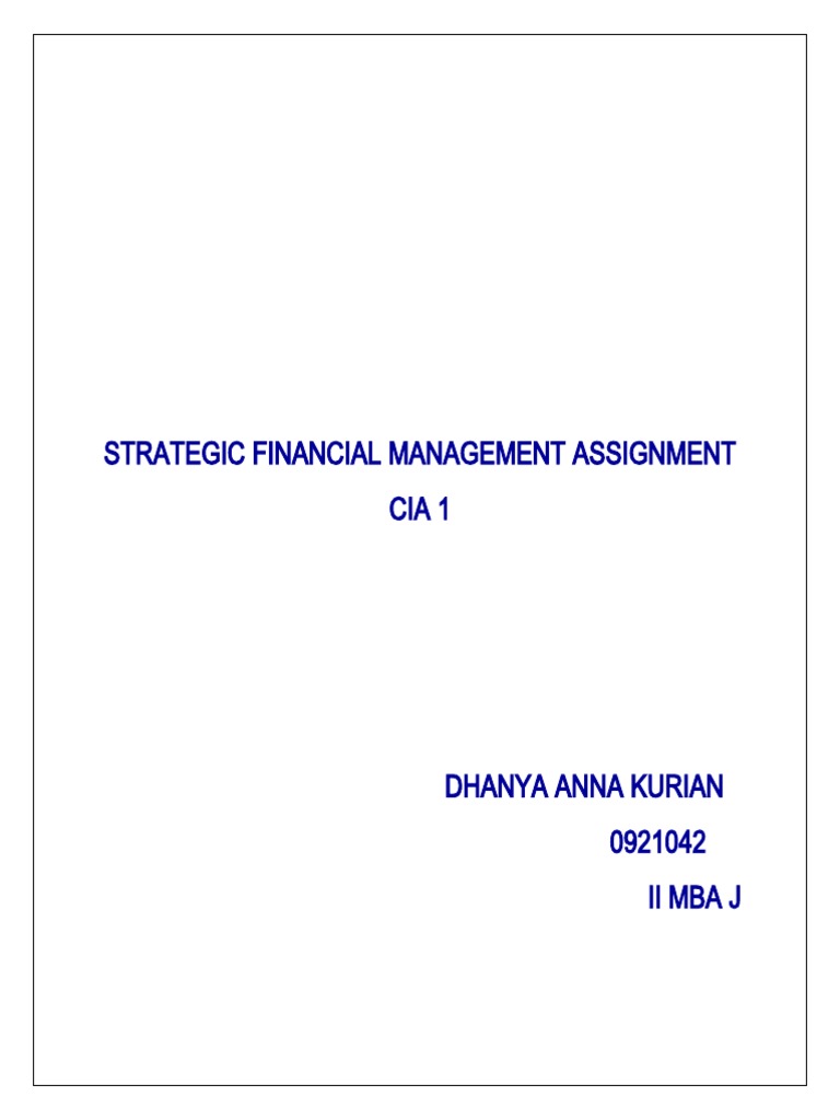 Strategic Financial Management Assignment | PDF | Companies | Economies