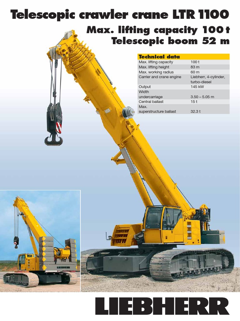 Liebherr LTR 1100 Crawler Crane Specs | PDF