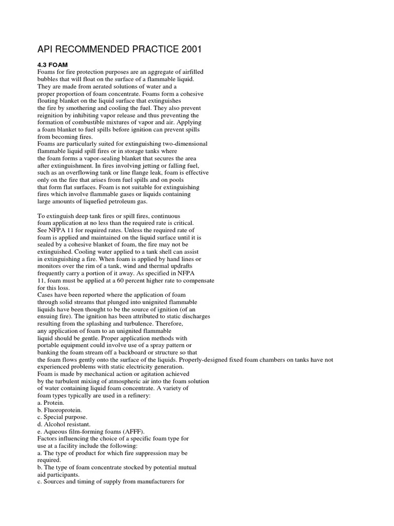 Fire Foam Application Guidelines | PDF | Fires | Surface Tension