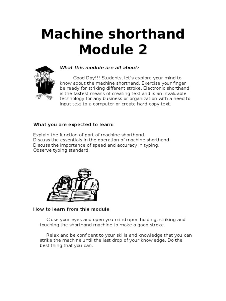 Machine Shorthand Module Guide | PDF | Shorthand | Computer Keyboard
