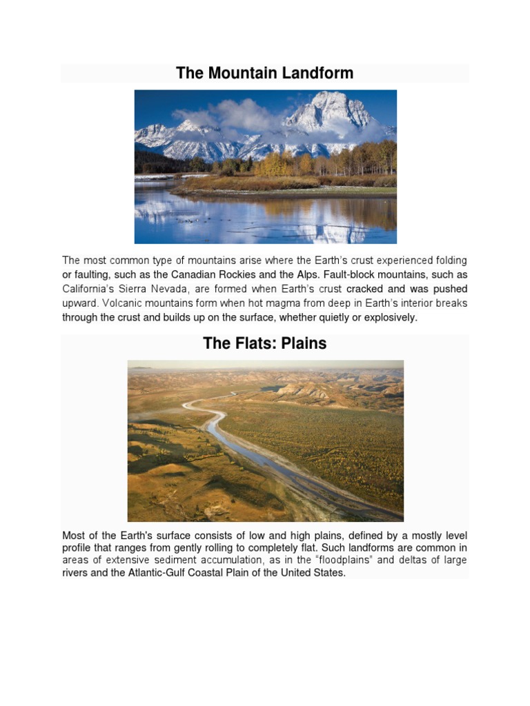 The Mountain Landform | PDF | Mountains | Plateau