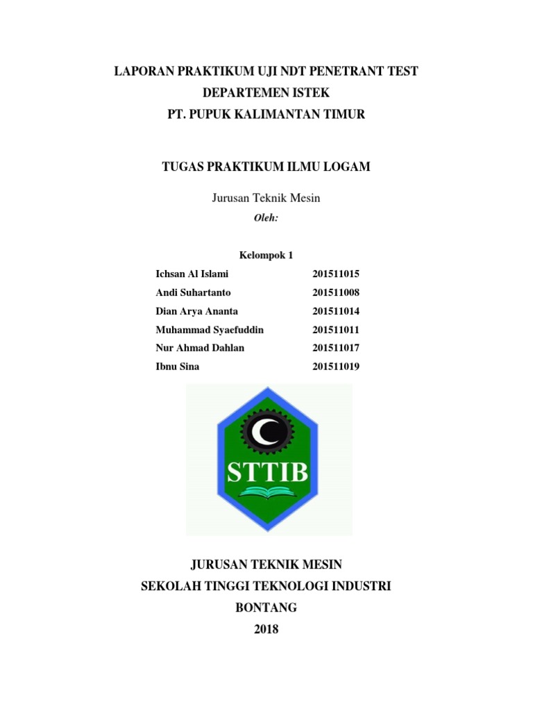 Laporan Praktikum Uji Penetrant Test | PDF