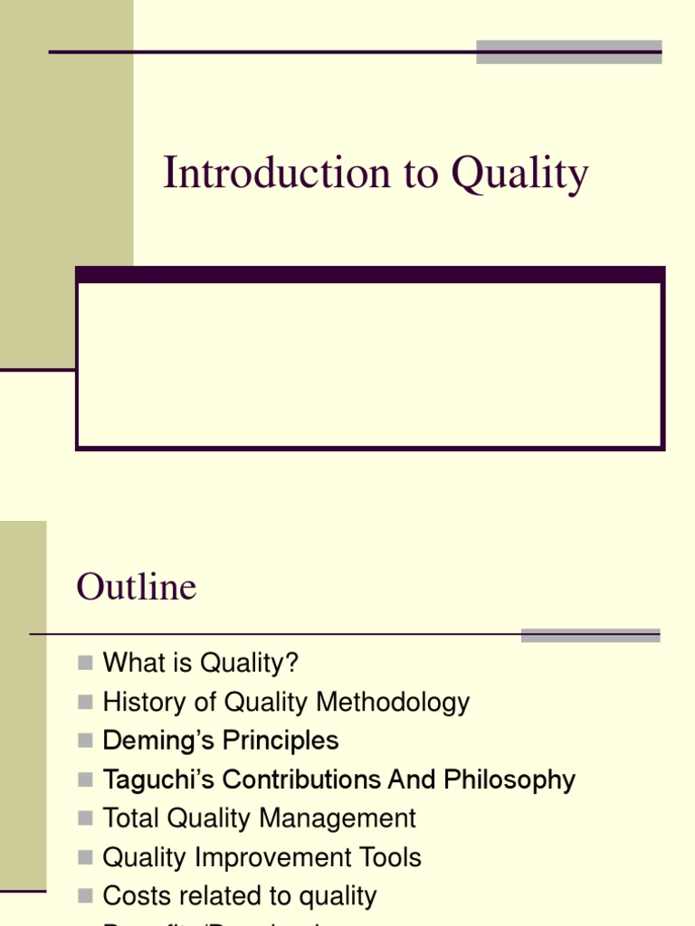 Introduction To Quality | PDF | Quality Management | Quality Assurance
