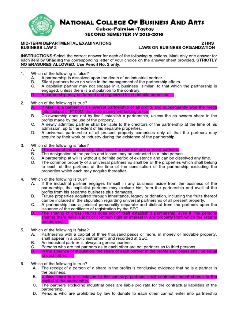 WW | PDF | General Partnership | Partnership