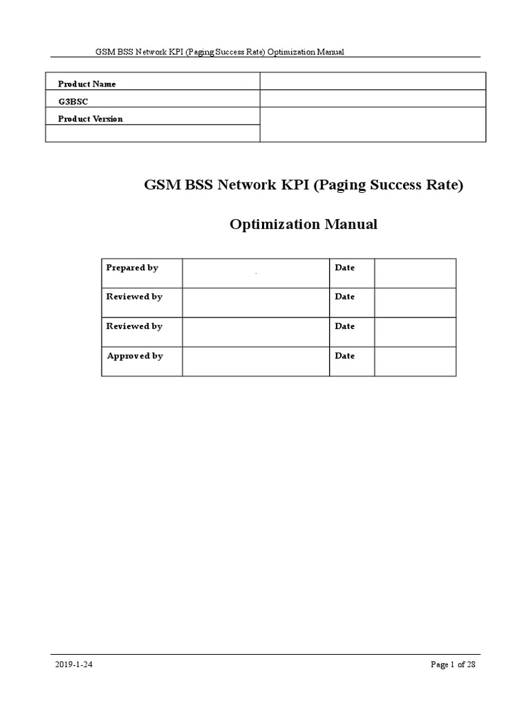 11 GSM BSS Network KPI (Paging Success Rate) Optimization Manual - 2 | PDF | Mobile ...