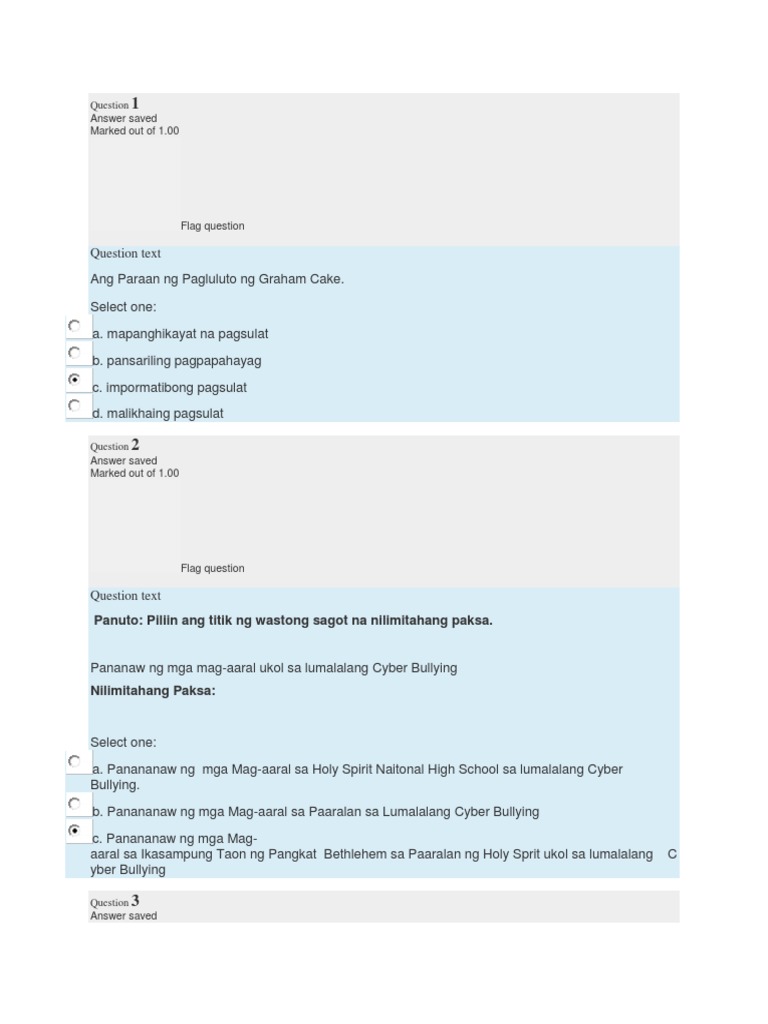 Filipino Answers | PDF