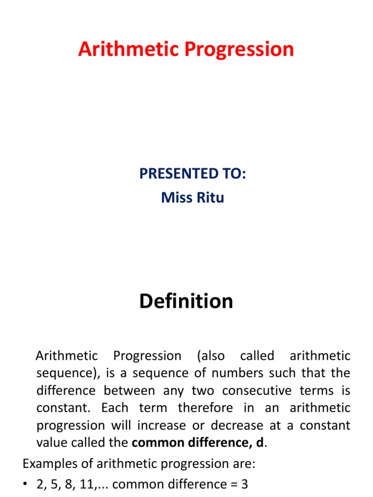 Arithmetic Progression | PDF