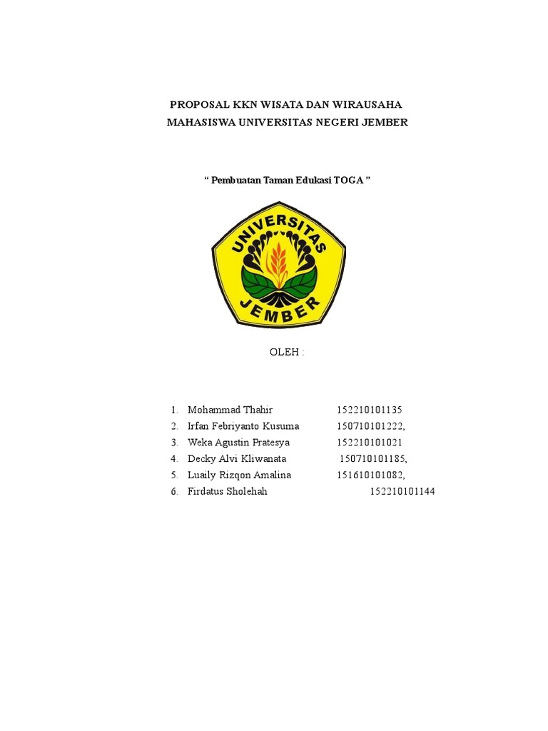 Proposal Tanaman Toga | PDF