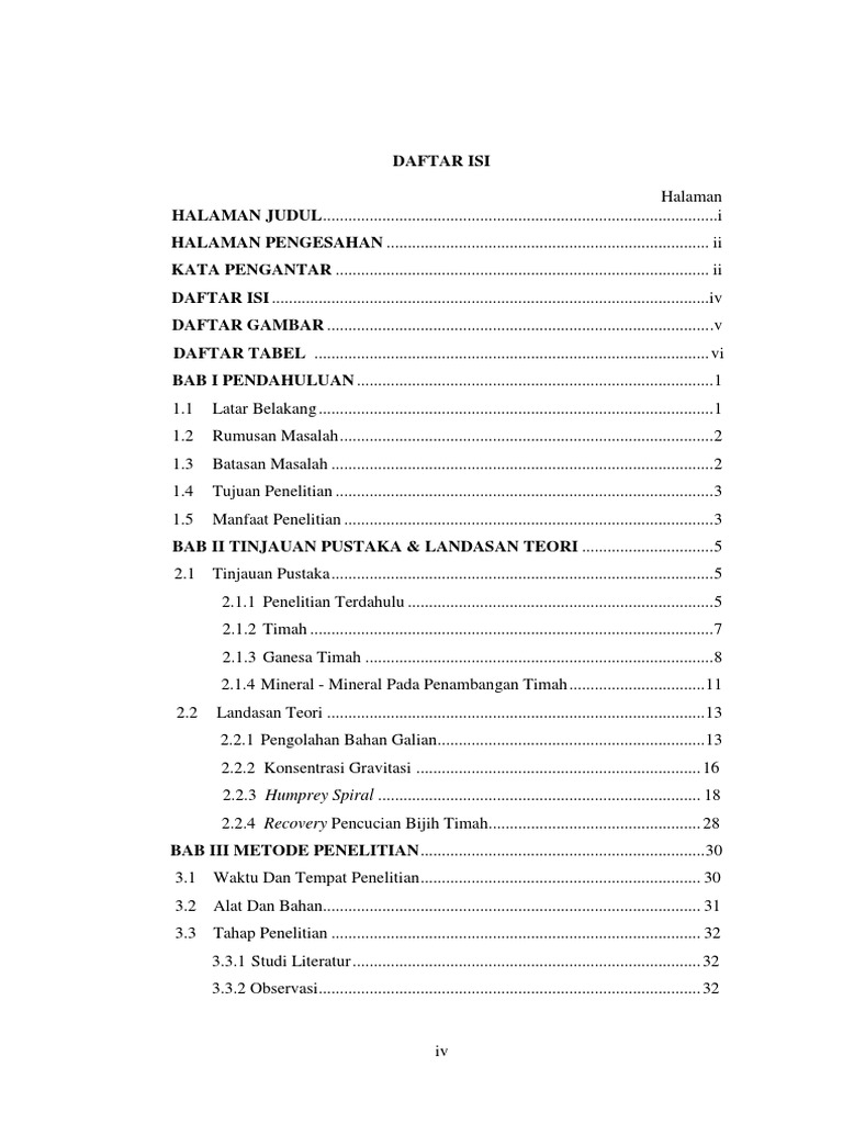 Daftar Isi Sempro | PDF