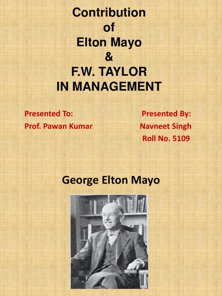 Elton Mayo's Impact on Management Theory | PDF | Science | Scientific ...