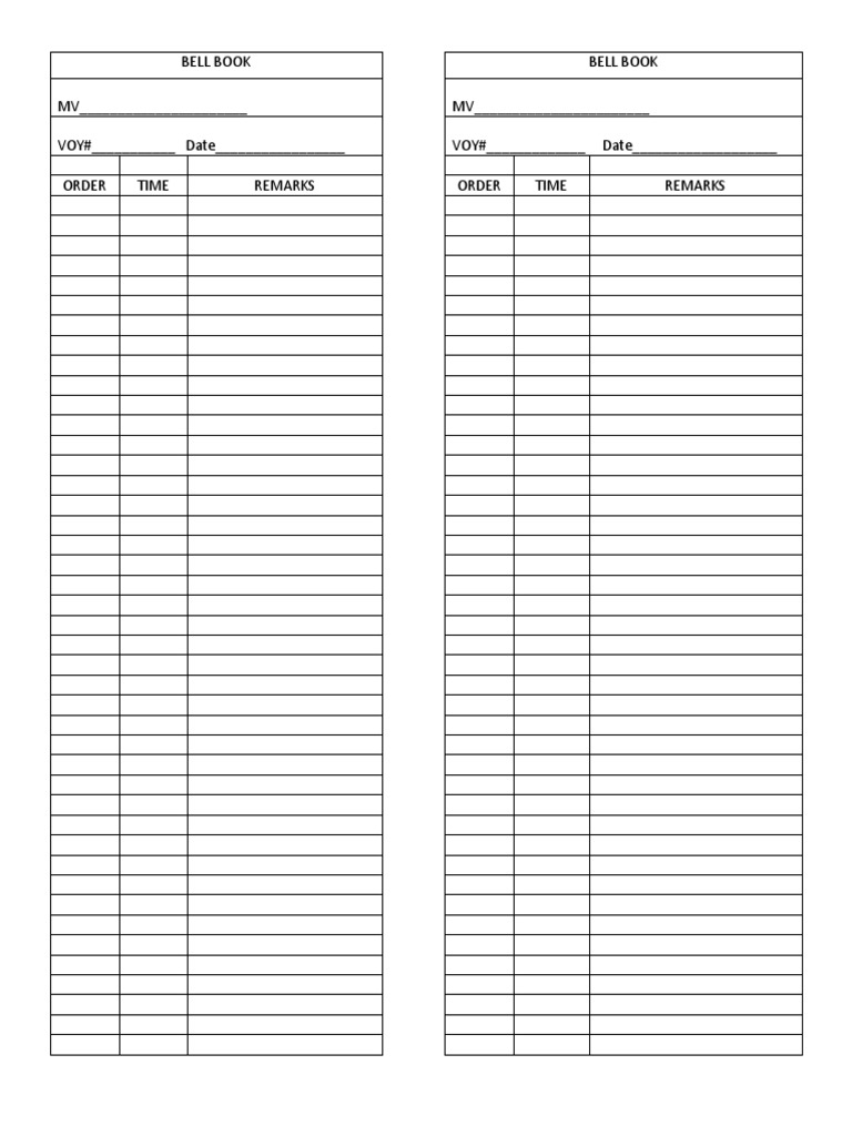 Bell Book Entries Overview | PDF