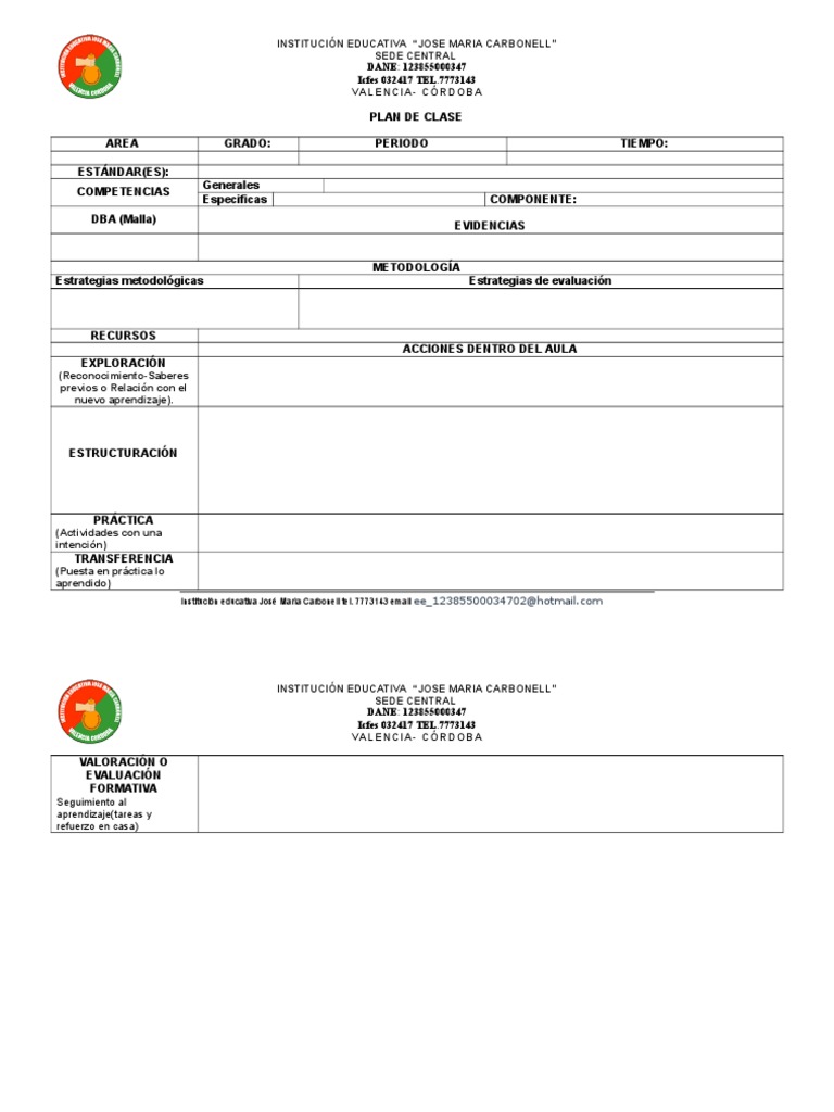 Formato para Preparar Clases | PDF