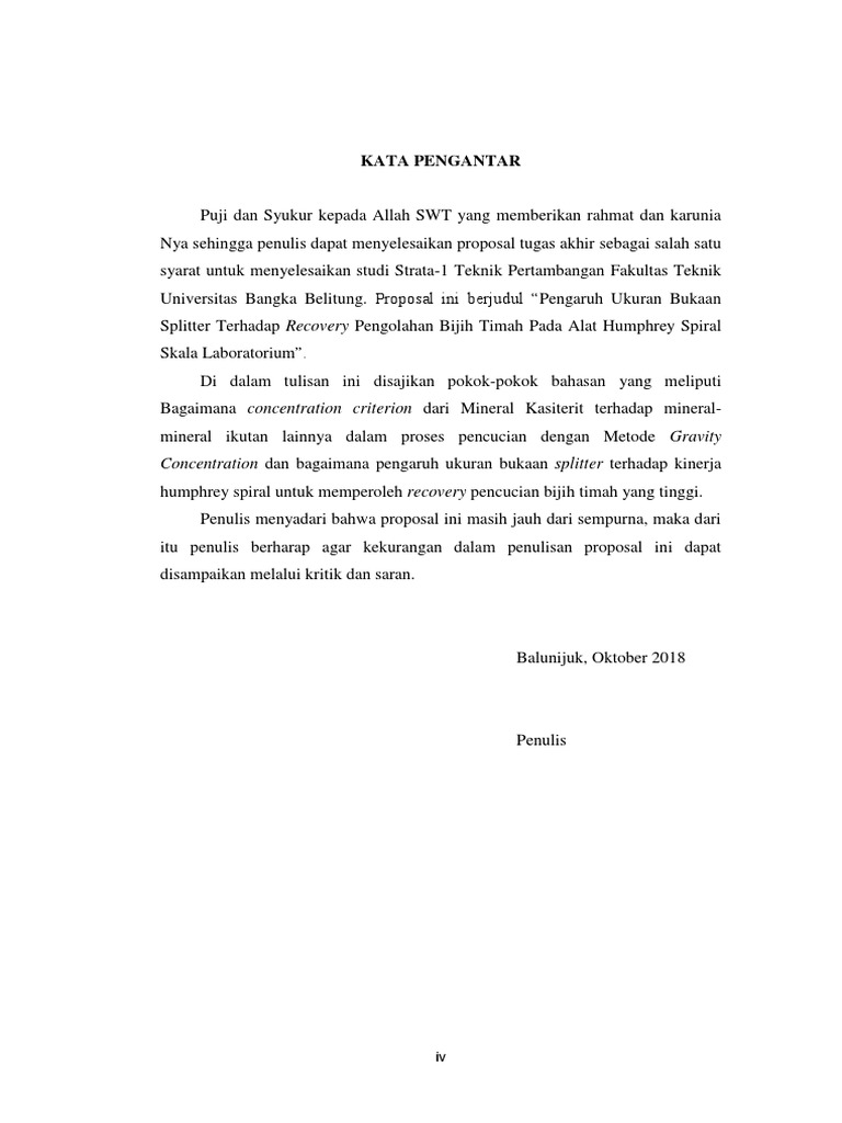 Kata Pengantar Sempro | PDF