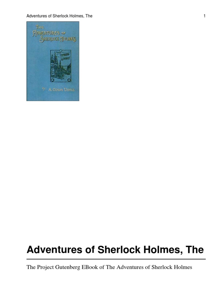 Adventures of Sherlock Holme | PDF | Project Gutenberg | Sherlock Holmes
