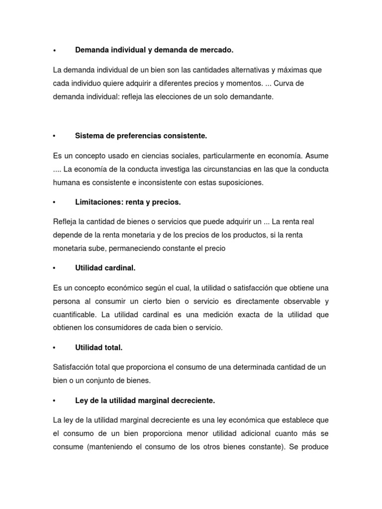 Demanda Individual y Demanda de Mercado | PDF | Elasticidad (economía ...