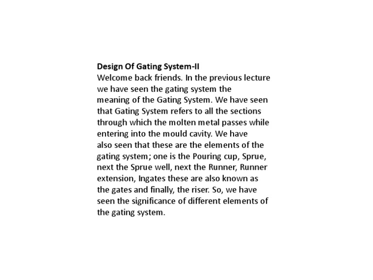 Design of Gating System | PDF | Casting (Metalworking) | Industries