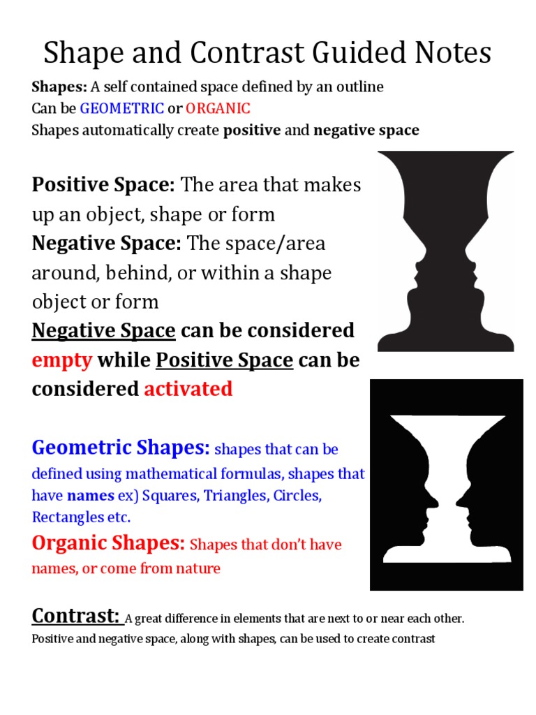 Shape and Contrast Guided Notes | PDF | Teaching Methods & Materials | Art