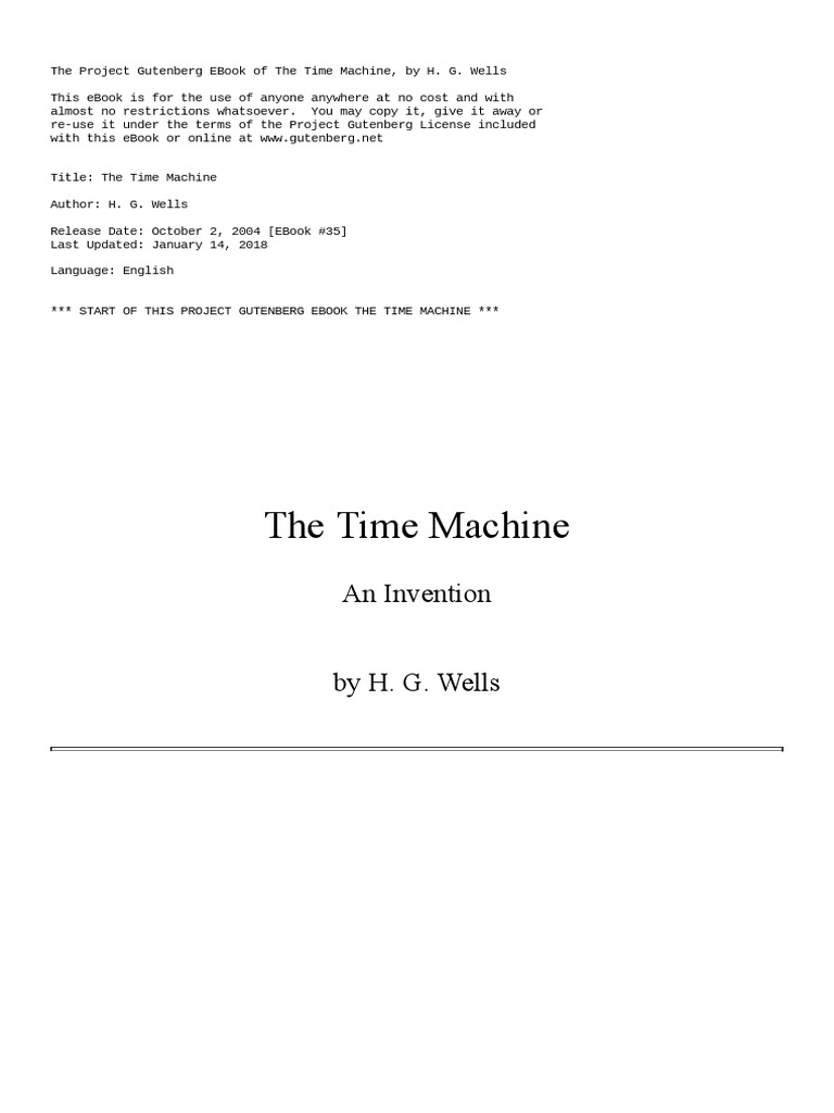 The Time Machine | Download Free PDF | Dimension | Space