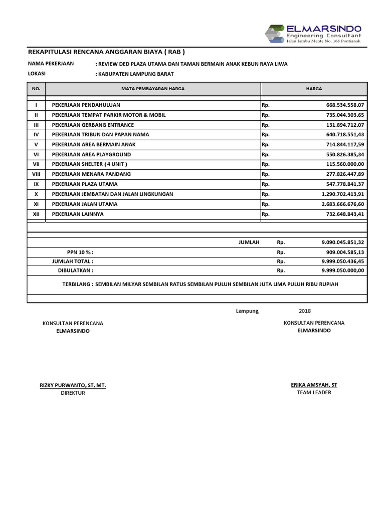 Rekap Rab Revisi KR Lampung Finall | PDF