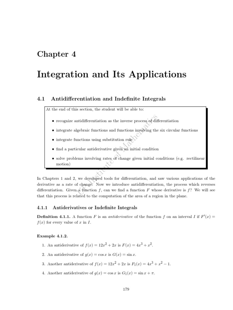 Antidifferentiation and Integration Basics | PDF | Trigonometric ...