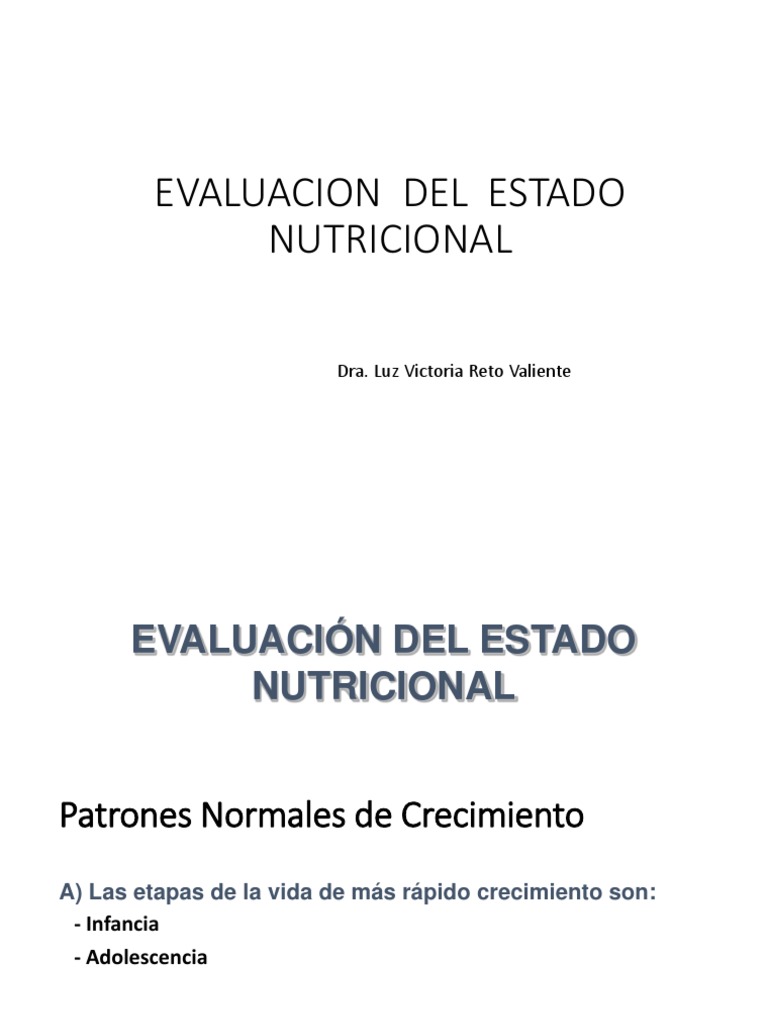 Clase 3 Evaluacion Del Estado Nutricional | PDF | Obesidad | Nutrición