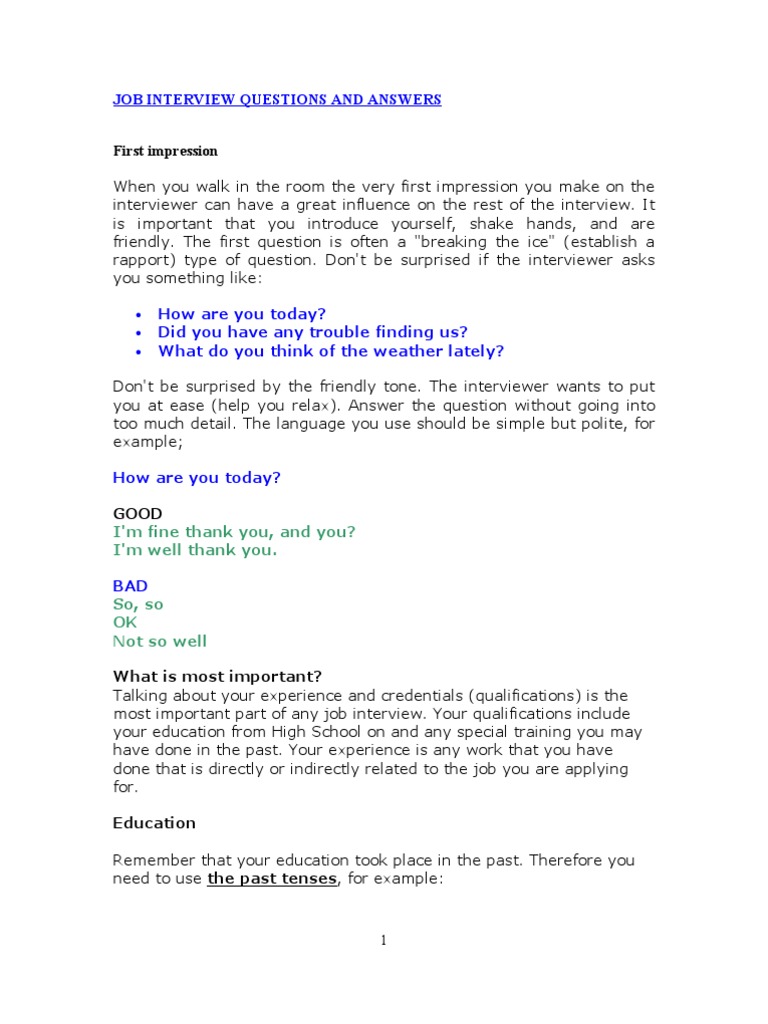 First Impressions in Job Interviews | PDF