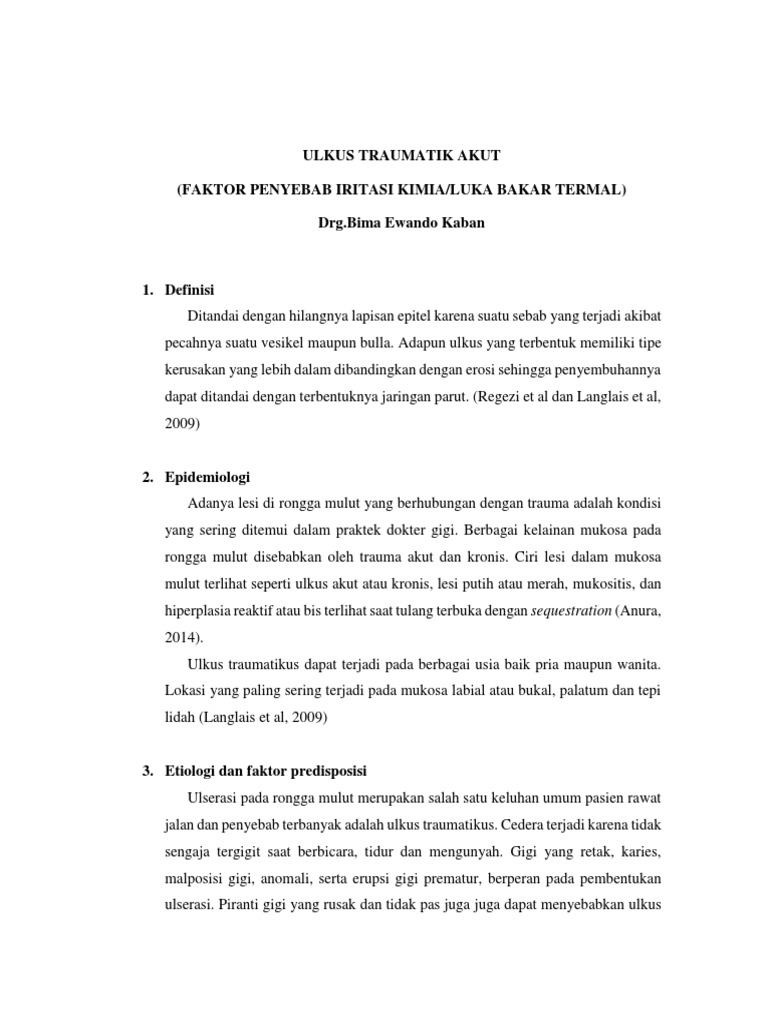 ULKUS TRAUMATIK AKUT Chemical and Thermal Burn | PDF
