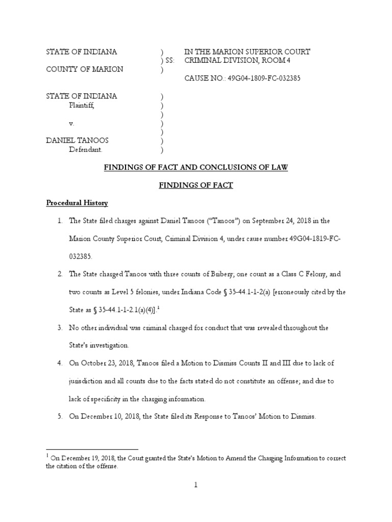 Findings of Fact - Tanoos Defense | PDF | Crime & Violence | Crime Thriller