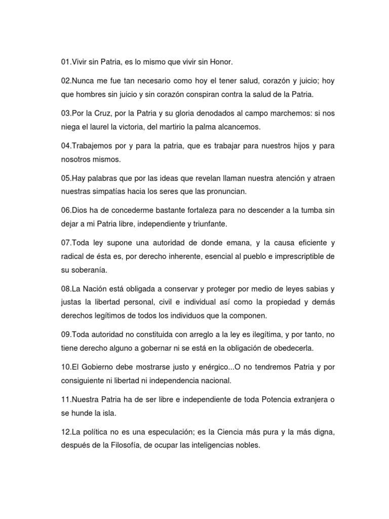 Frases de Duarte | PDF | Libertad | República Dominicana