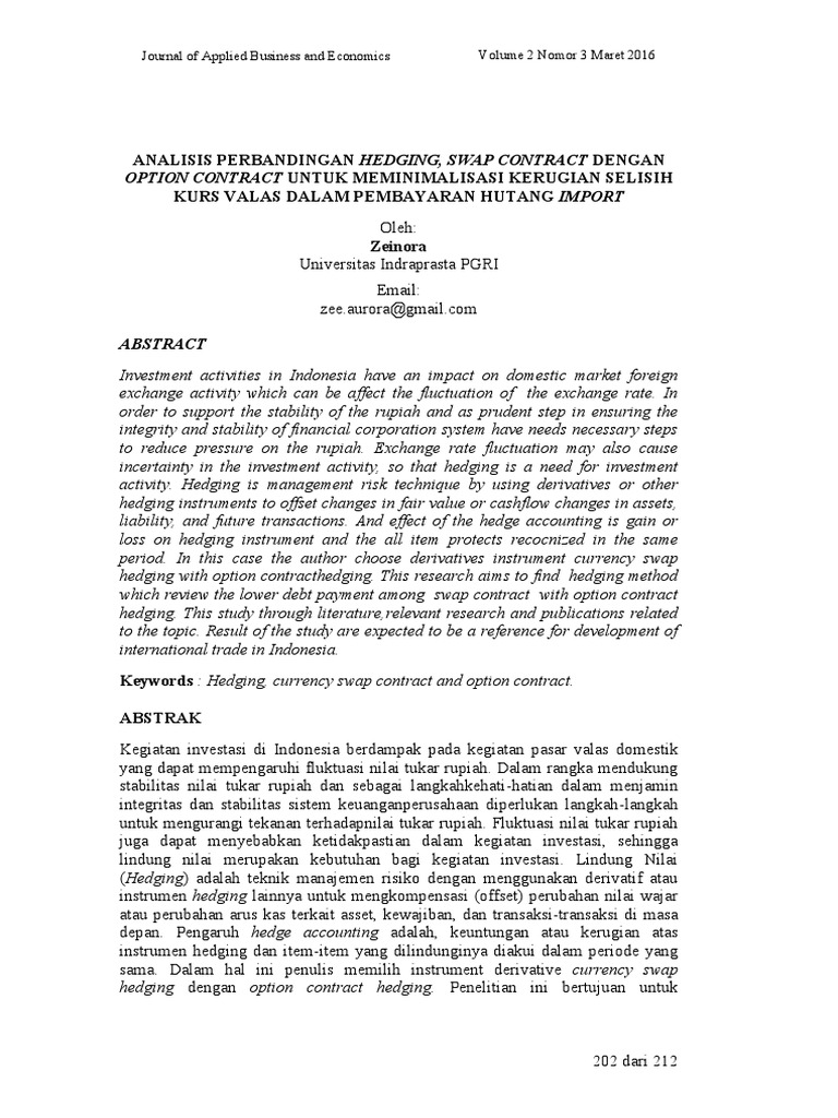 Hedging Swap Kontrak | PDF