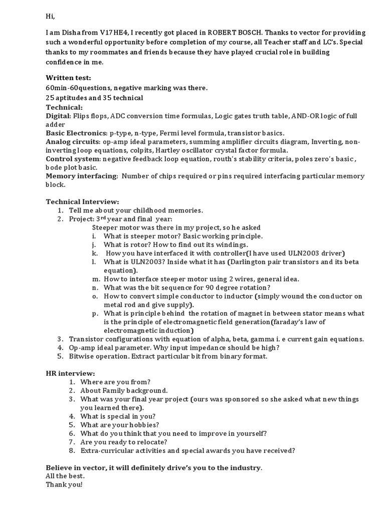 Interview Exp | PDF | Electronic Circuits | Operational Amplifier