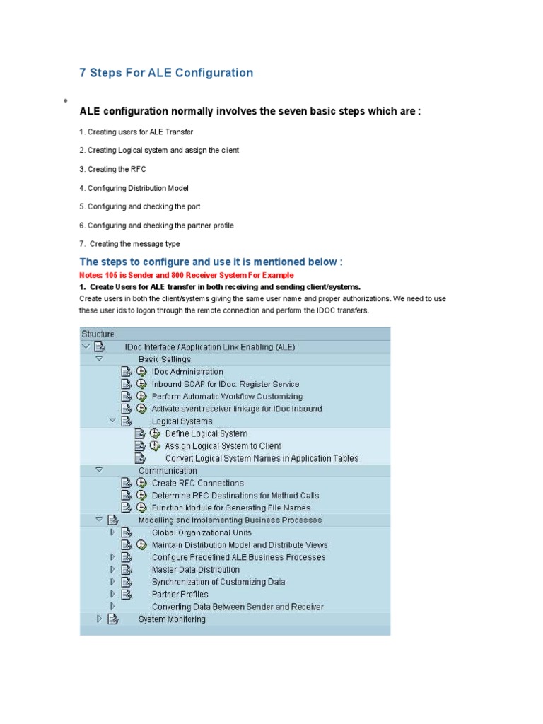 7 Steps For ALE Configuration1dc5dd28 179d 45d3 Ab53 30e321879add | PDF ...