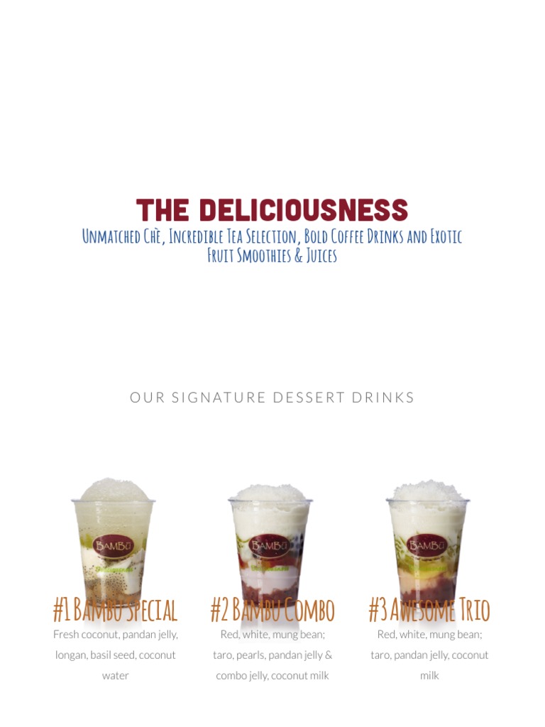 Bambu Menu | PDF | Food And Drink | Foods