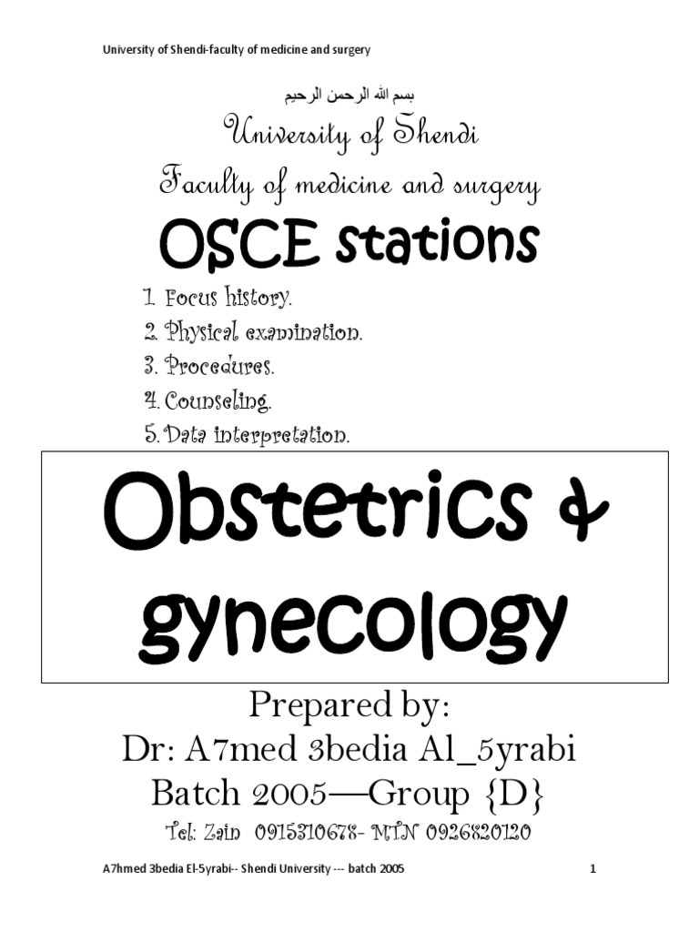 OSCE Stations in Obstetrics & Gynecology: A Guide to History Taking and ...