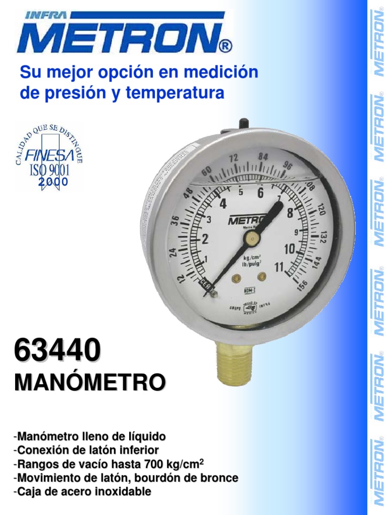 Manometro Metron 49 PDF | PDF | Sustancias químicas | Materiales