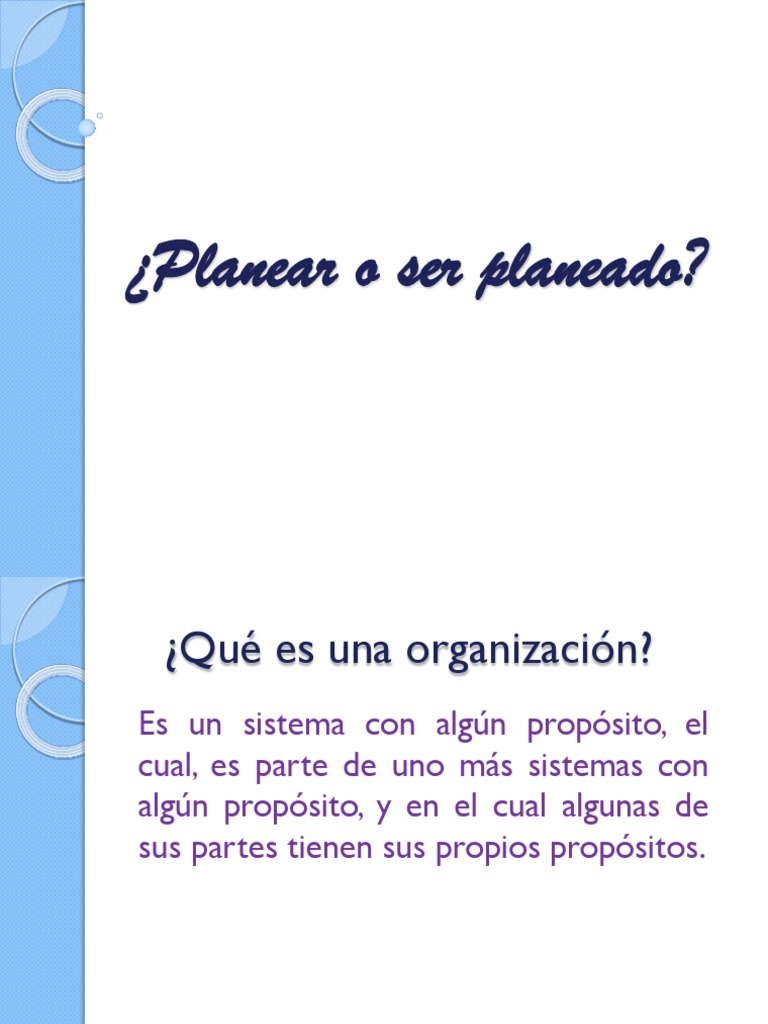 Planear o Ser Planeado | PDF | Planificación | Science