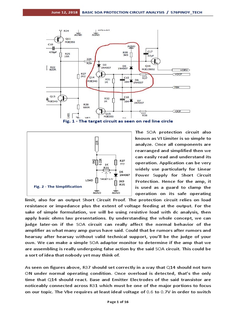 Basic SOA Circuit Limiter Analysis | PDF | Amplifier | Bipolar Junction ...