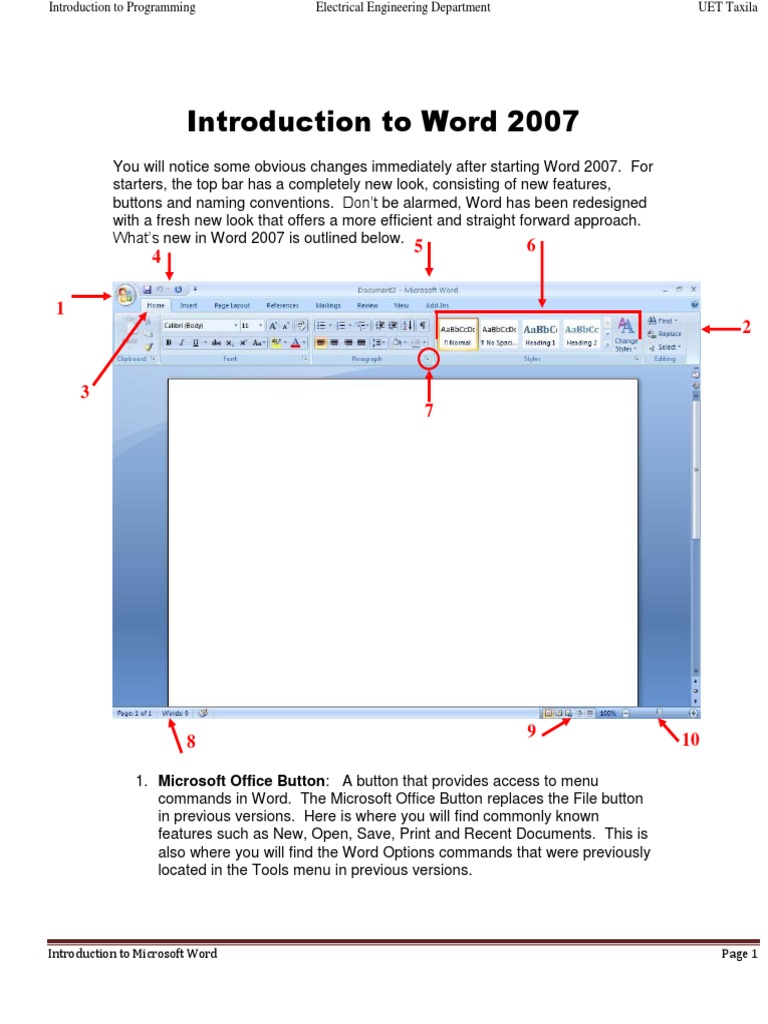 Word 2007 | PDF | Microsoft Word | Tab (Gui)