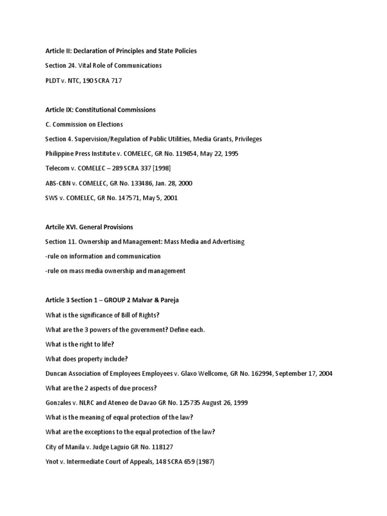 Article II: Declaration of Principles and State Policies | PDF | Prior ...