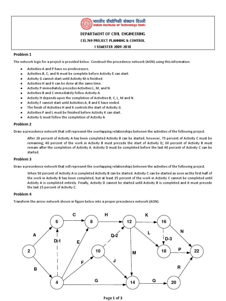 AON Sample Problems | Areas Of Computer Science | Applied Mathematics