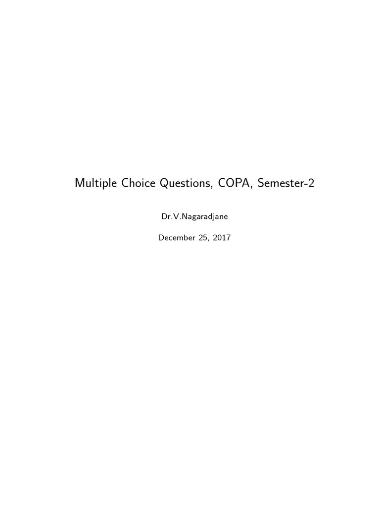 Computer Science Practice 1 Multiple Choice Questions Pdf Boolean Data Type C Programming