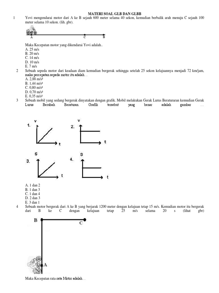 Soal dan Pembahasan GLB dan GLBB | PDF