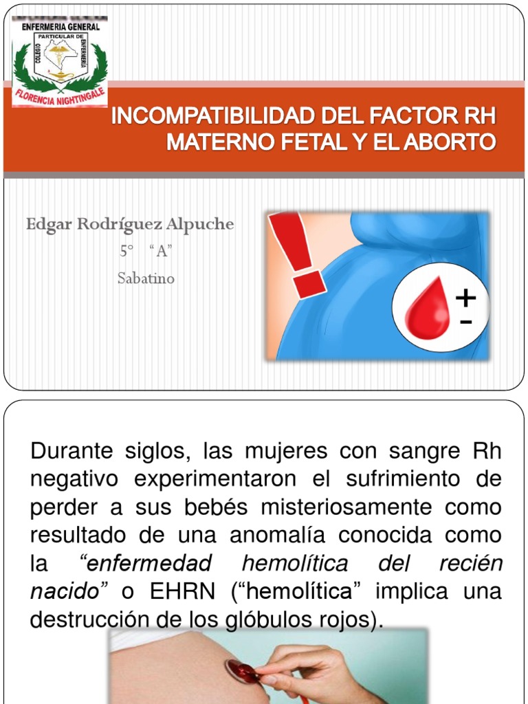 Incompatibilidad Con El Factor RH | PDF | Especialidades Medicas ...