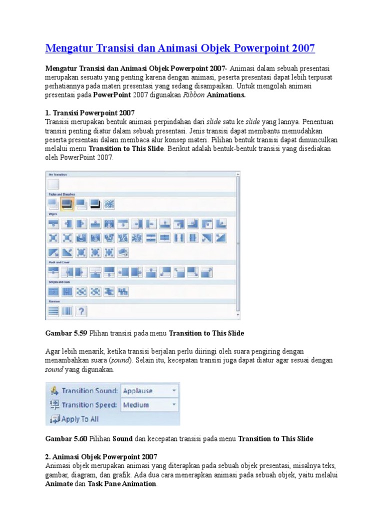 Panduan Animasi PowerPoint 2007 | PDF