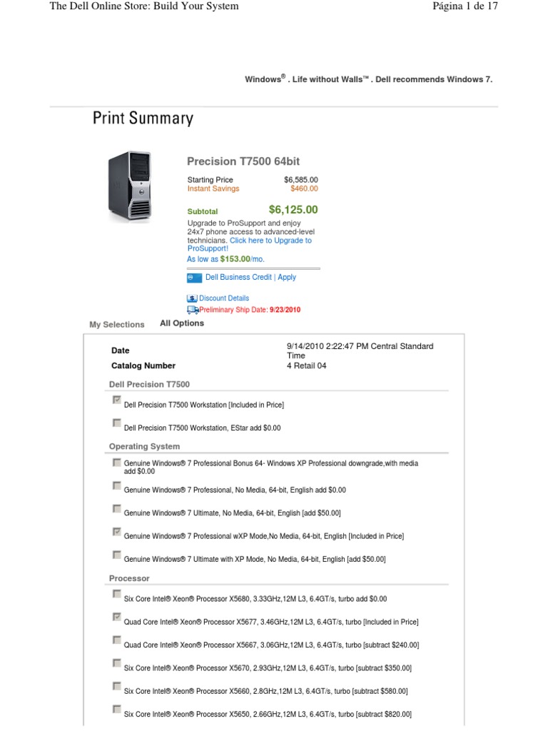 Precision T7500 64bit: Windows - Life Without Walls - Dell Recommends ...