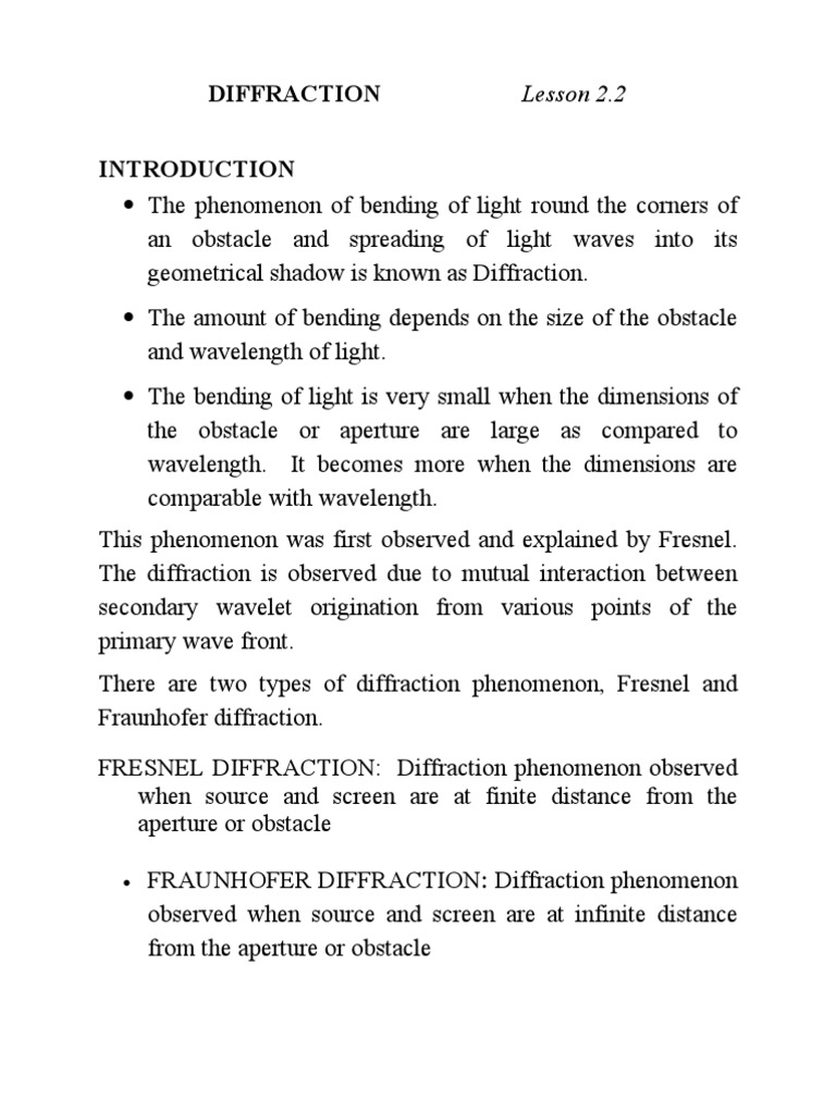 Diff | PDF | Diffraction | Wavelength